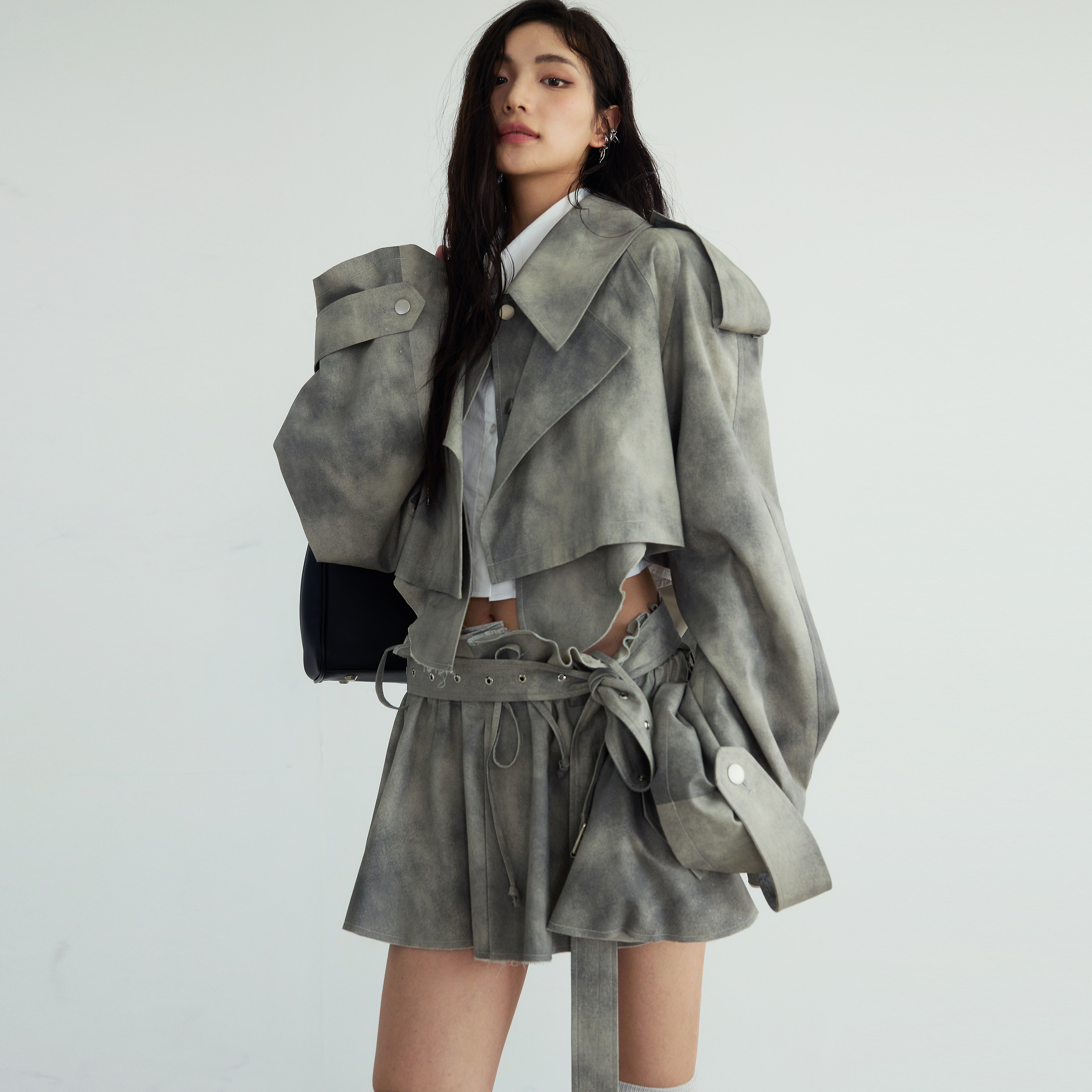 Autumn's new fashion favorite 🌟 Jnylon-24aw two-piece waistless windbreaker