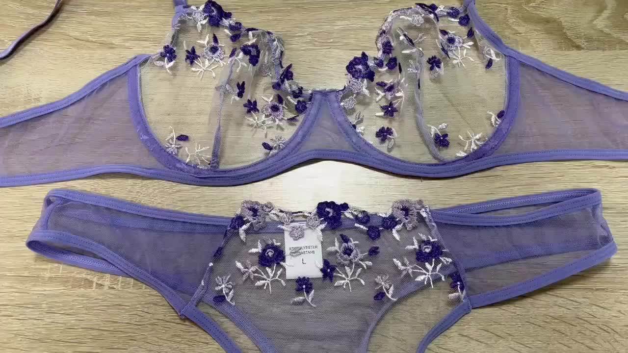 Women See Through Fancy Floral Sexy Lovely Concentrated Shape Bra ...