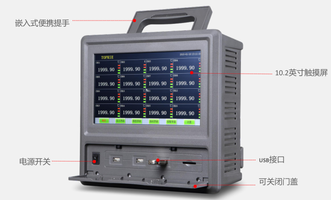 拓普瑞多路数据记录仪TP1000-8/16/24/32/40/48/56/64温度检测仪-阿里巴巴