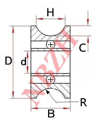 U624ZZ 走导轨道U型槽凹槽V型槽 内嵌 滑轮轴承 624UU 4*13*7 mm-阿里巴巴