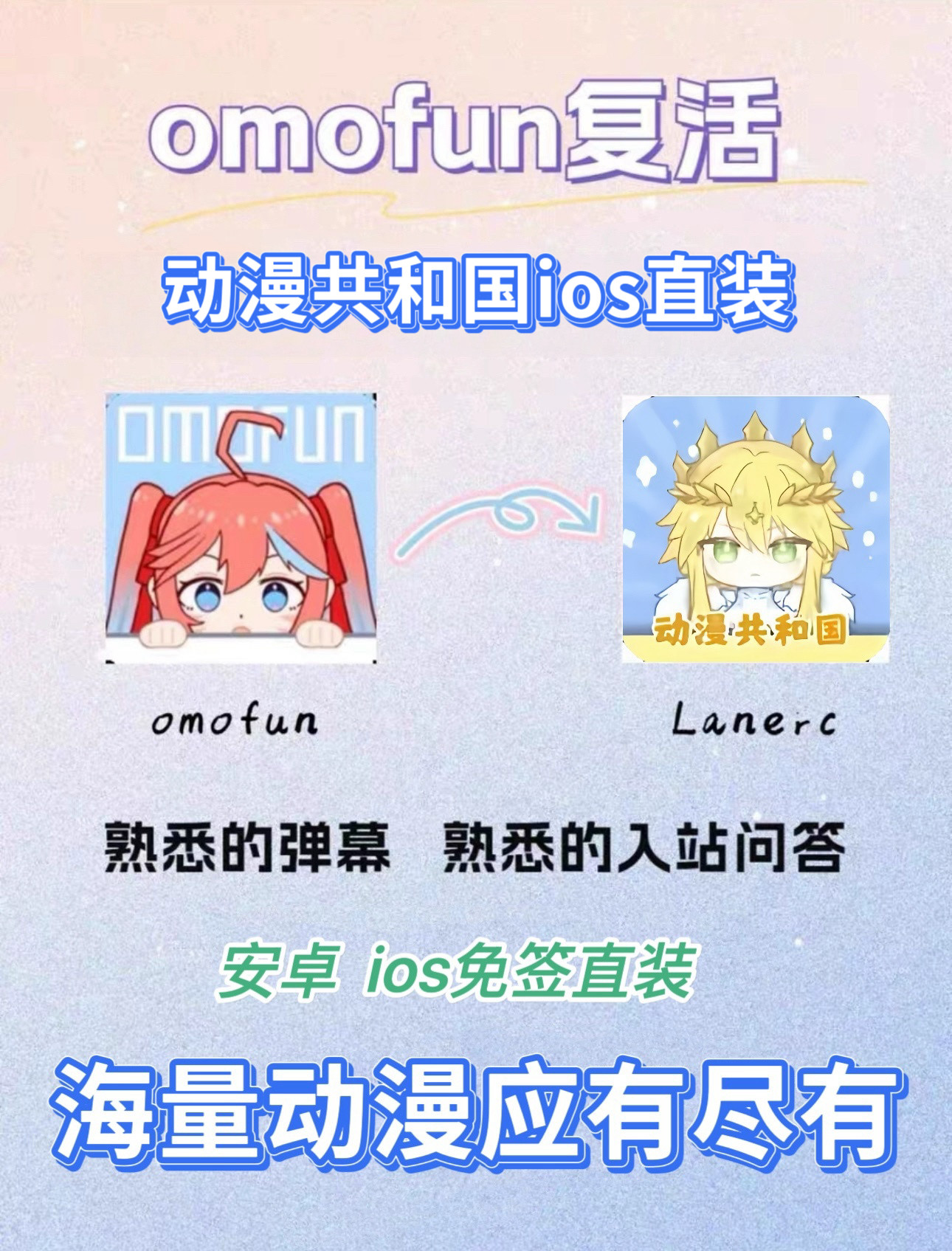 动漫共和国 Omofun lanerc ios免签直装 动漫软件 动漫app