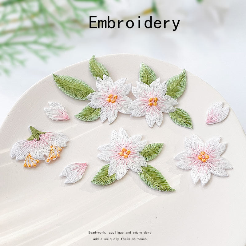 Sakura embroidered applique, a trendy and fresh diy embellishment for ...