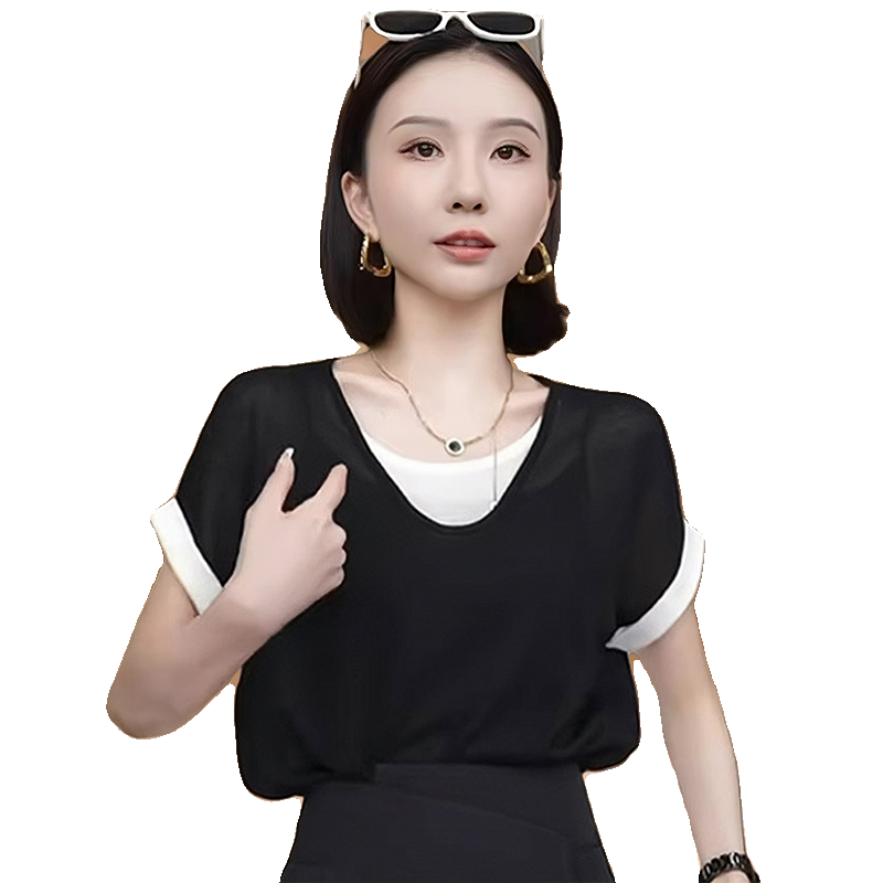 冷淡系高級感胖mm巨顯瘦上衣2025夏季新款圓領短袖寬鬆純色T恤女-Taobao
