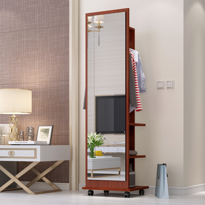 [USD 103.81] Simple Modern Dress Mirror Storage Full Body Mirror Moving ...