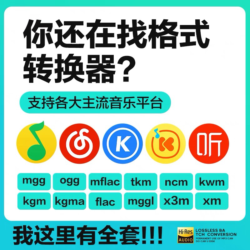 音频转换神器！MGG、OGG、NCM、KG、MFLAC、KGG转MP3，一招搞定！-无线高清-淘宝好物网