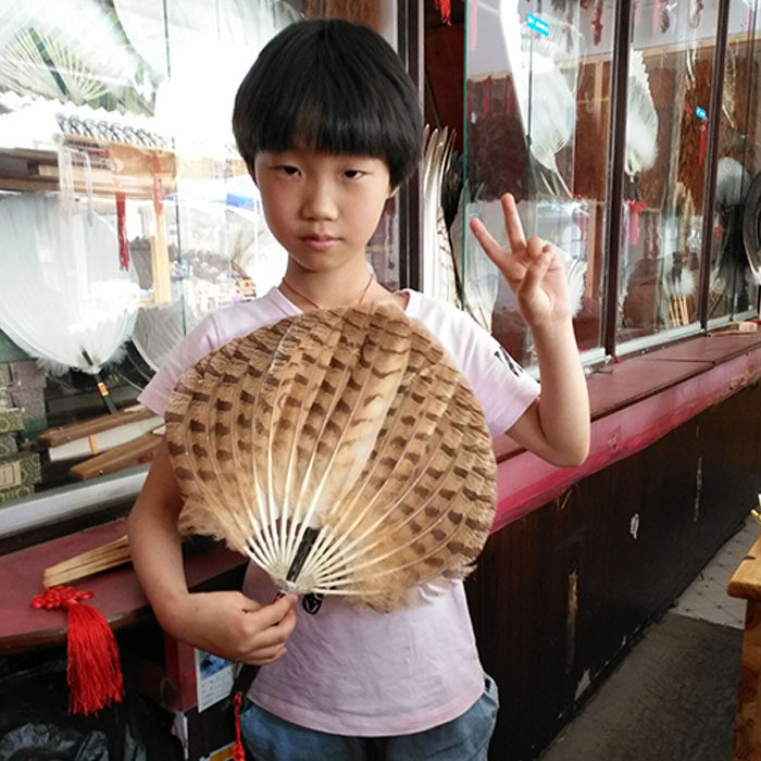 (Nanjing Pavilion) Gao Junte Feather Fan Chen Kee Fan Zhuang Pure Hand ...