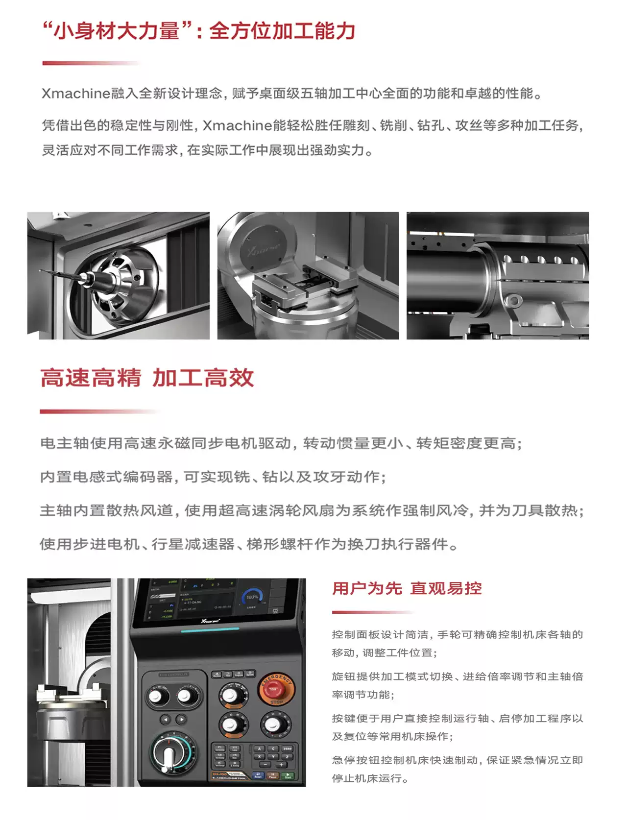 Xmachine桌面五轴CNC加工中心数控机床XM100小型创客铣床Xhorse3D