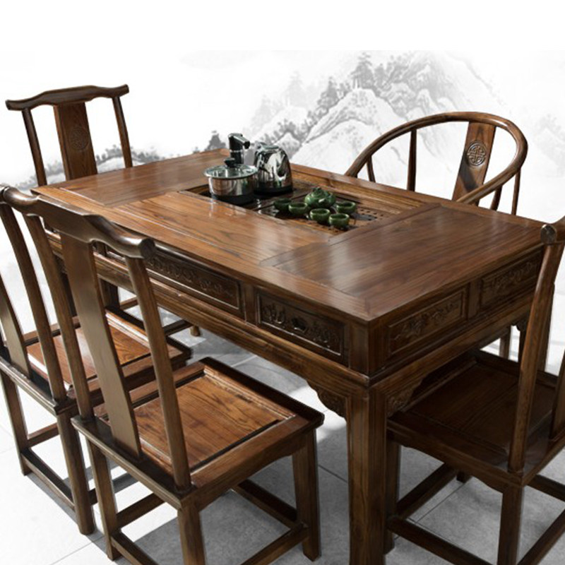 [USD 292.68] New Chinese style tea table and chair combination Zen ...