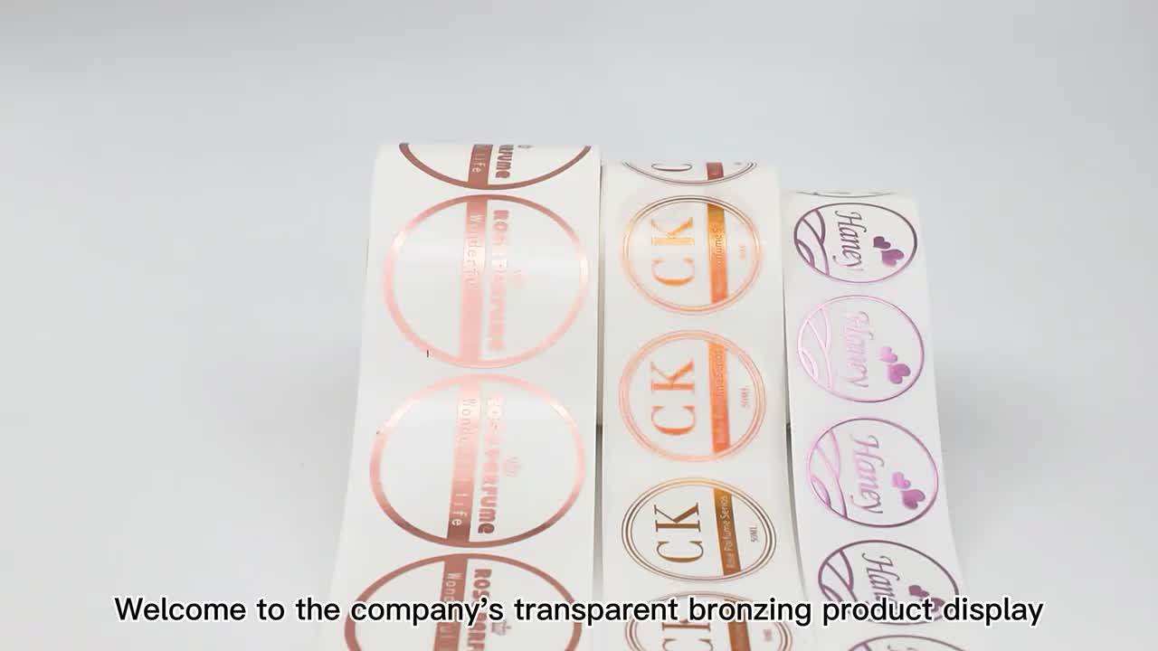 Custom Self Adhesive Transparent Vinyl Rose Gold Foil Clear Parfum ...