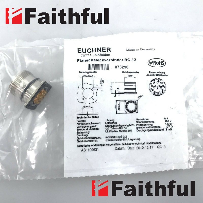 Euchner 073290 安士能全新连接器 RC-12S1N1223ZZ 用于授权开关