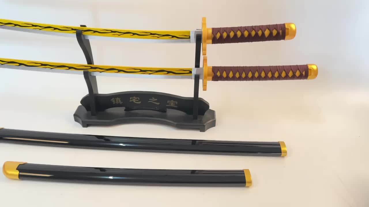 Kaigaku Zenitsu Bamboo Demon Slayer Sword Cosplay Katana Wooden Magic ...