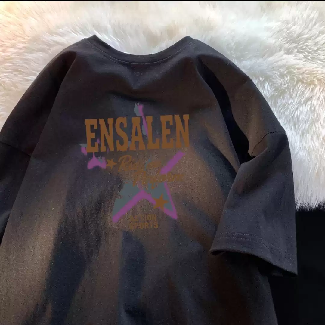 美式短袖t恤男夏季2025新款青少年純棉潮牌潮流oversize半袖上衣