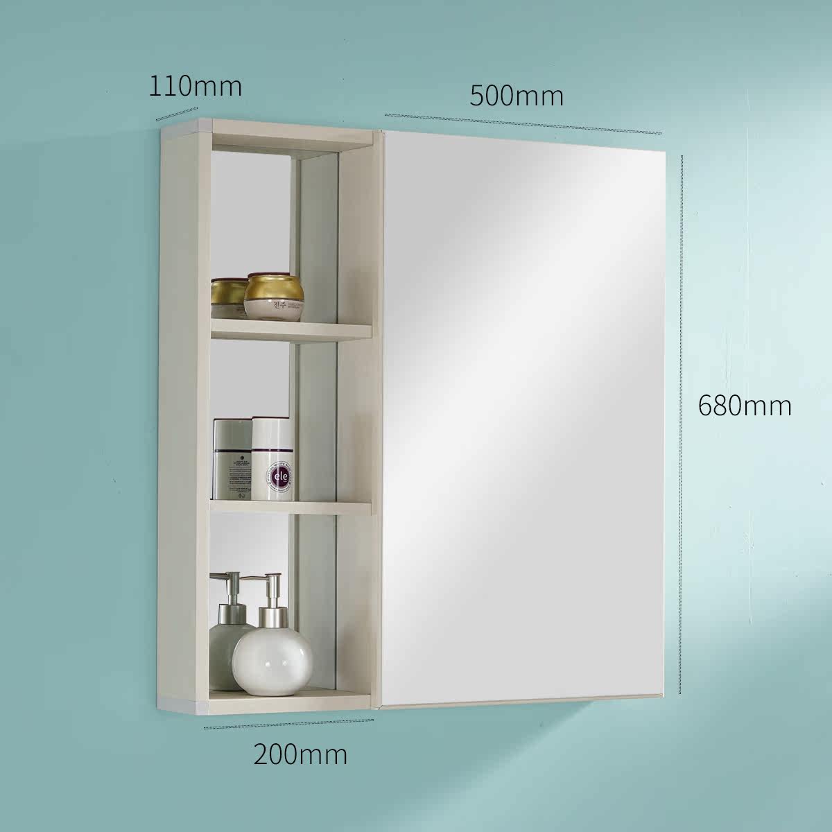 Buy Bathroom Storage Mirror Cabinet Wall-mounted Toilet Bathroom ...