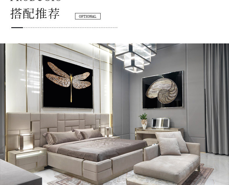 Italian light luxury post-modern double bed 1.8 m Bentley simple ...
