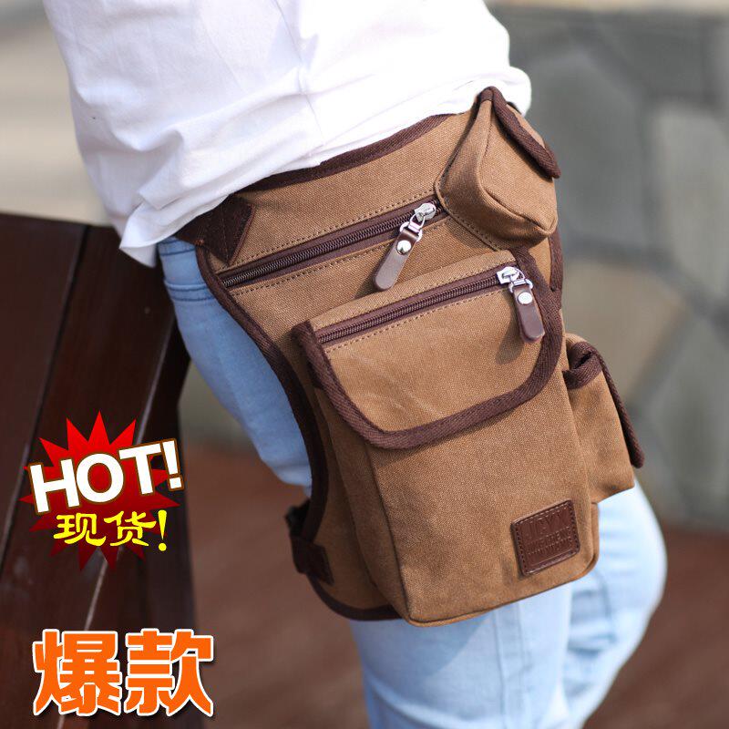 Canvas leg bag Men's multi-function leg bag outdoor leisure tactical ...