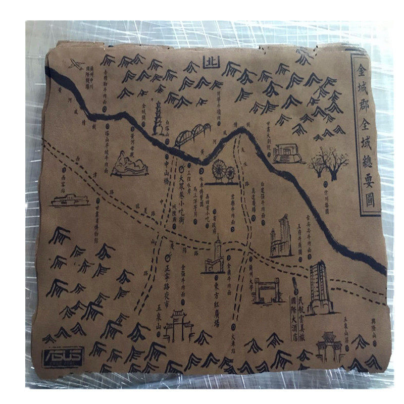 [USD 6.29] Retro sheepskin roll sheepskin paper writes hand-painted map ...
