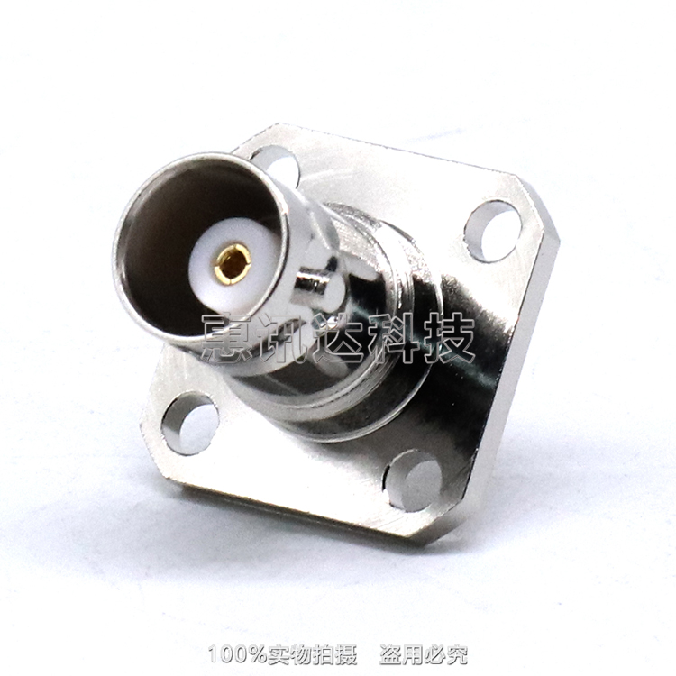 BNC-C-KF3开窗 BNC-KF1.5带防水圈BNC母头带四孔法兰压接50-1.5线-阿里巴巴