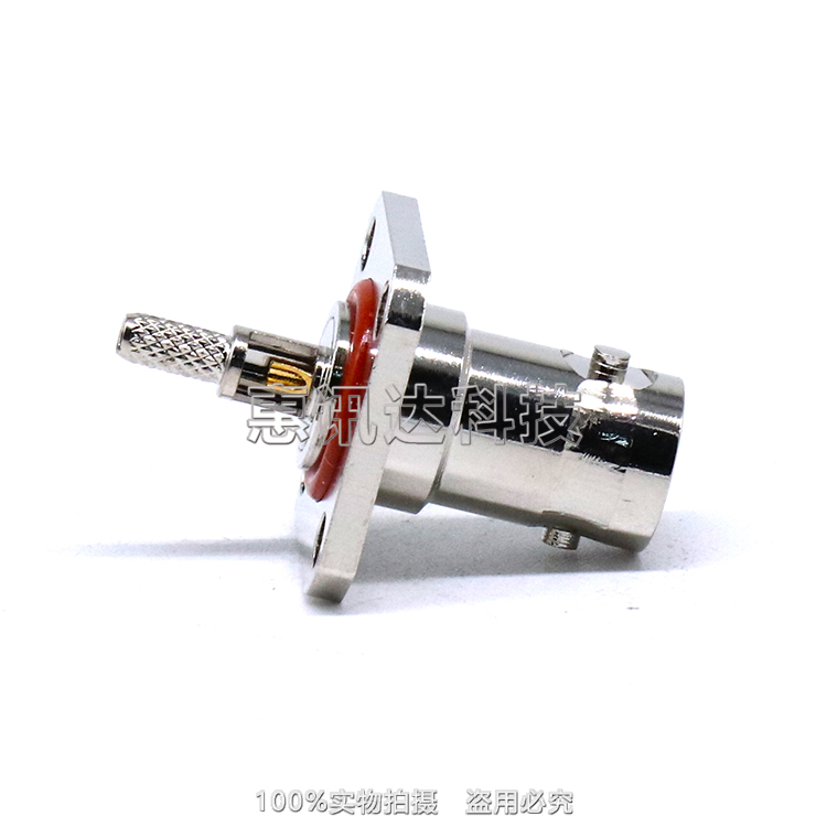 BNC-C-KF3开窗 BNC-KF1.5带防水圈BNC母头带四孔法兰压接50-1.5线-阿里巴巴