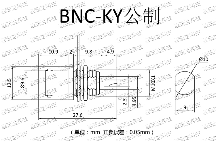 BNC-KY BNC母座 Q9-KY 示波器插座 面板连接器 BNC-50KY英制公制-阿里巴巴