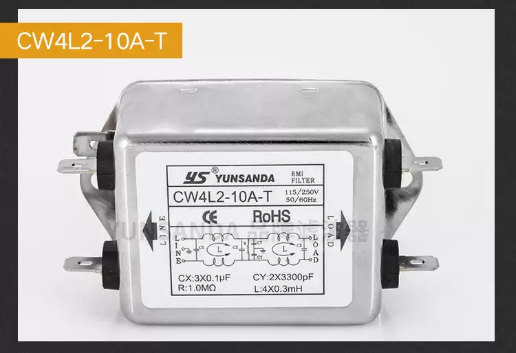 CW4L2-10A-S(004)电源滤波器220v单相交流双极净化高性能抗干扰-Taobao