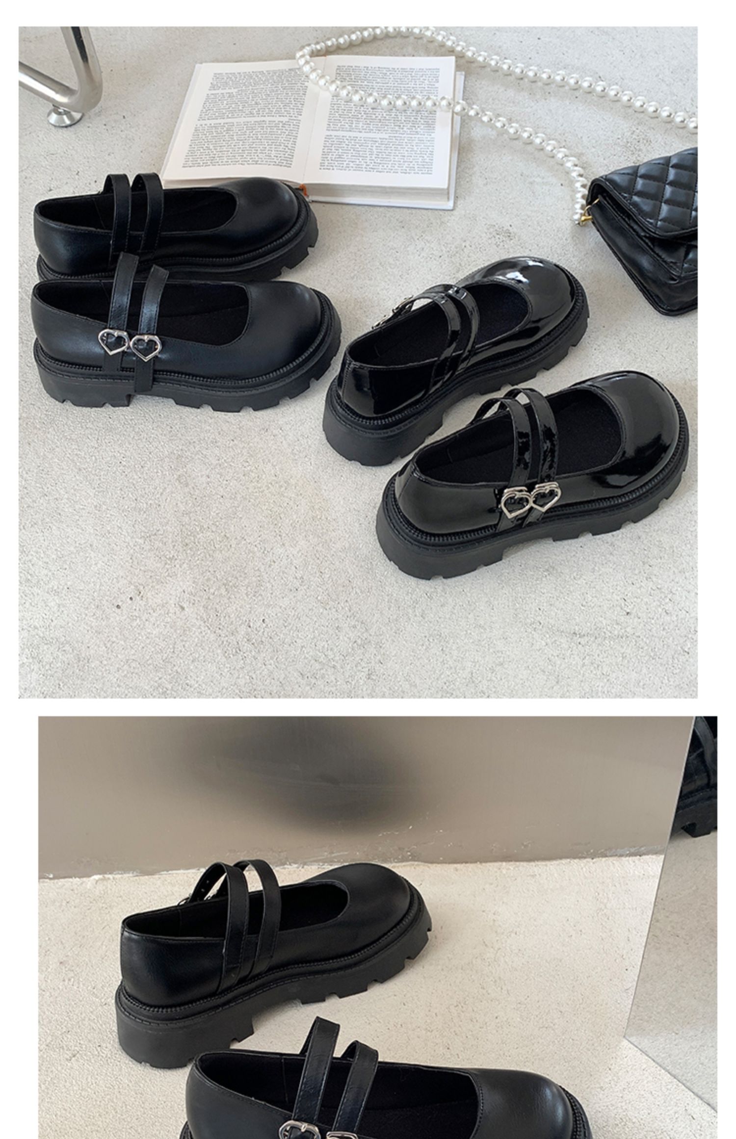 英倫風小皮鞋女夏2025新款厚底粗跟百搭日系jk配裙子法式瑪麗珍鞋|淺口單鞋|ETMall東森購物網