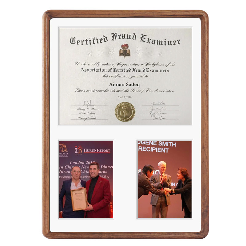 [USD 59.32] a3 walnut wood solid wood certificate medal display frame ...
