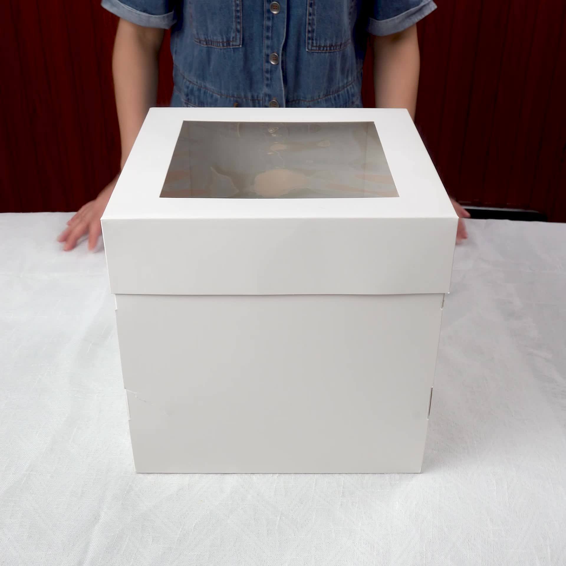 12x12x14 Squat Clear Plastic Moon Cake Gift Box With Bag Cardboard Cake ...