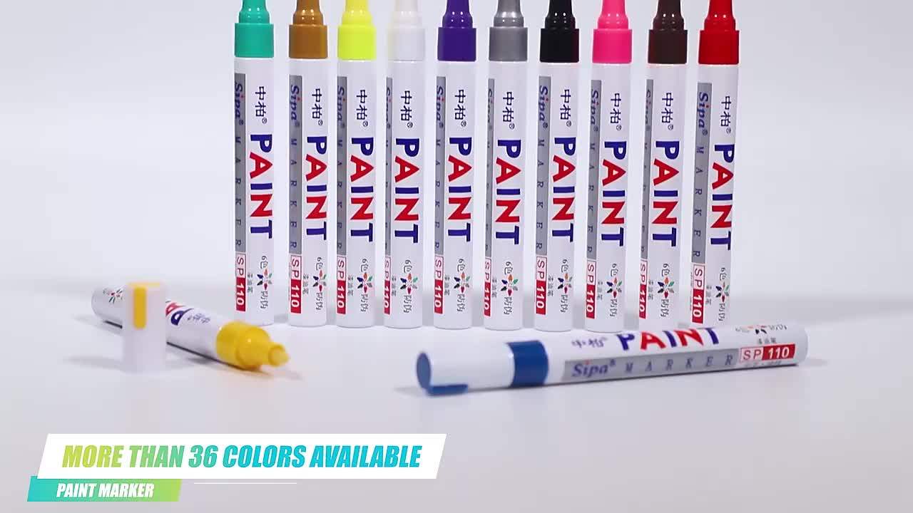 Sipa Sp110 Paint Permanent Indelible Ink Color Art Marker Pen Set Empty ...