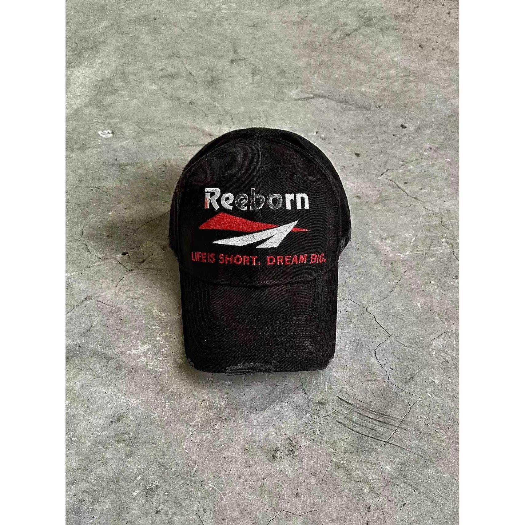 🔥【官方正品】False Perception Reeborn 红色标语脏脏弯檐棒球帽，潮流街头新宠！👑-棒球帽-淘宝好物网