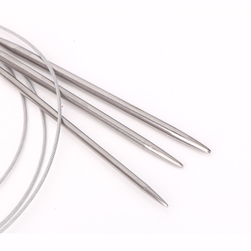 Ring Rod Needle Stainless Steel Braiding Tool Wool Knitting Hook ...