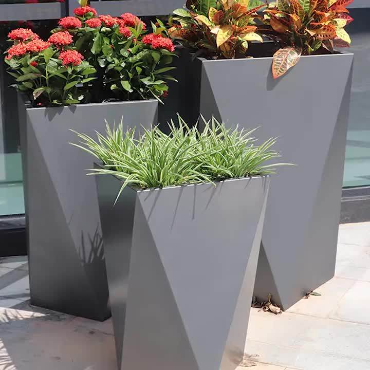 Custom Large Rectangular Planter Metal Boxes Large Outdoor Garden ...