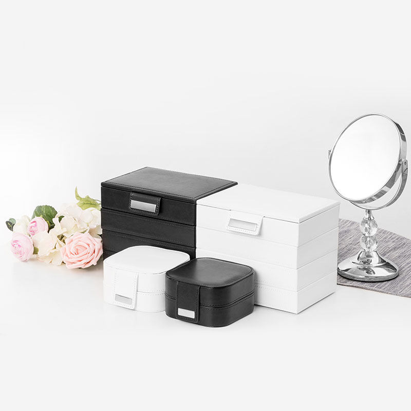 [USD 12.74] MINISO square jewelry box Desktop bedroom dustproof fashion ...