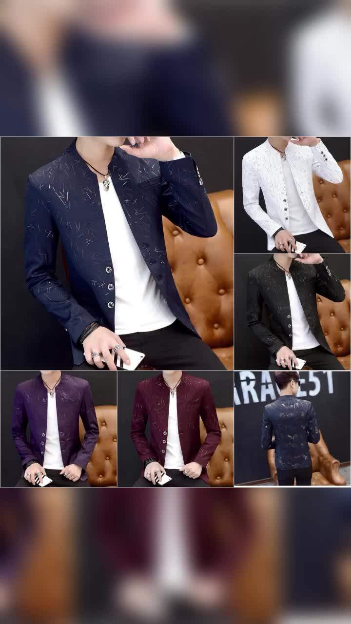 M~ 3xl Chinese Style Mens Slim Fit Blazer Men Designer Plus Size Trendy ...