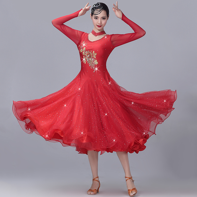Black blue ballroom dance dresses for women girls Waltz Dance Dress ...