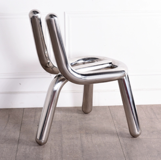 [USD 440.00] Nordic modern simple steel pipe splicing shape chair glass ...