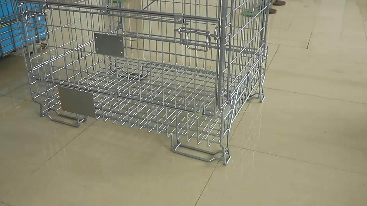 Wire Mesh Crates Stacking Bins Welding Wire Collapsible Container ...