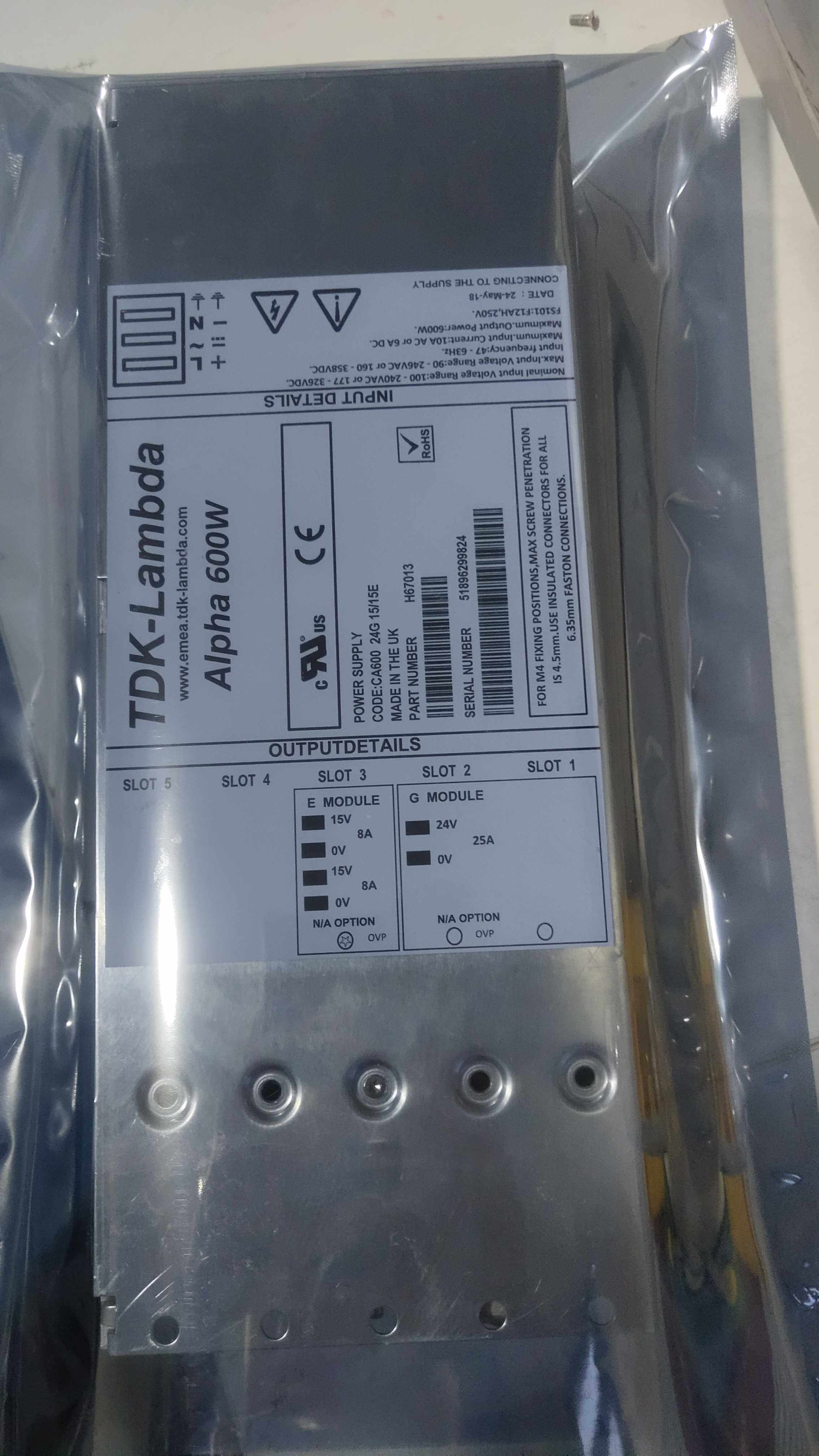 TDK-Lambda模塊電源 Alpha 600W H67013 H67066 電源供應器 九成新二手電源模塊