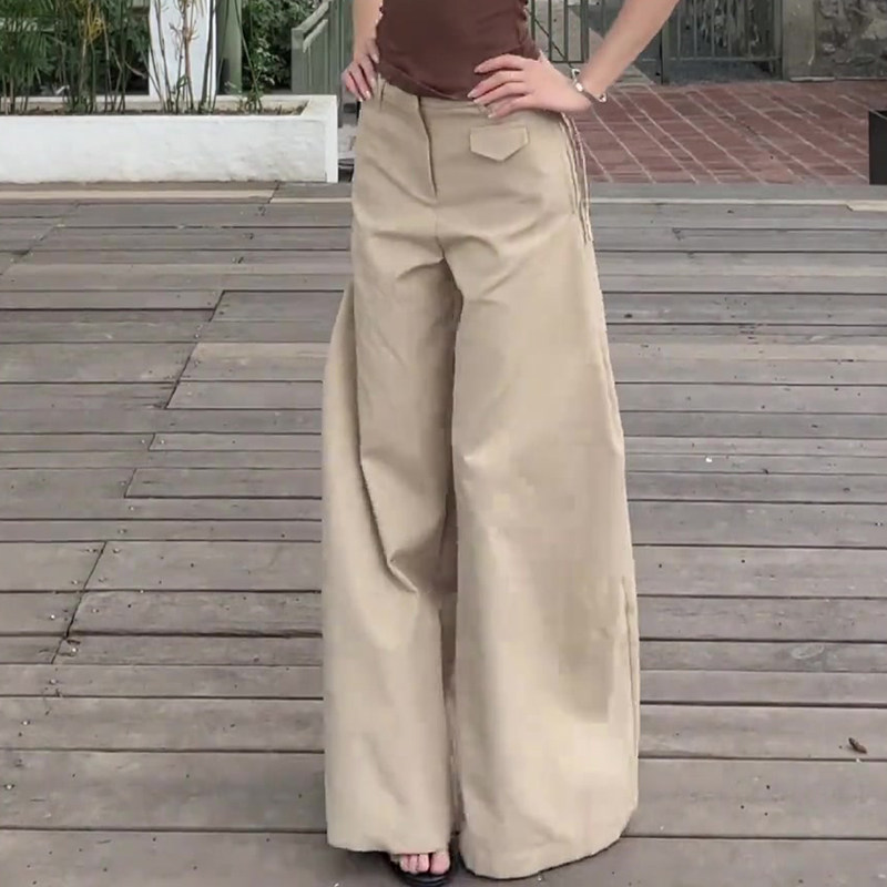 American retro khaki wide-leg trousers: new for summer 2025, these high ...