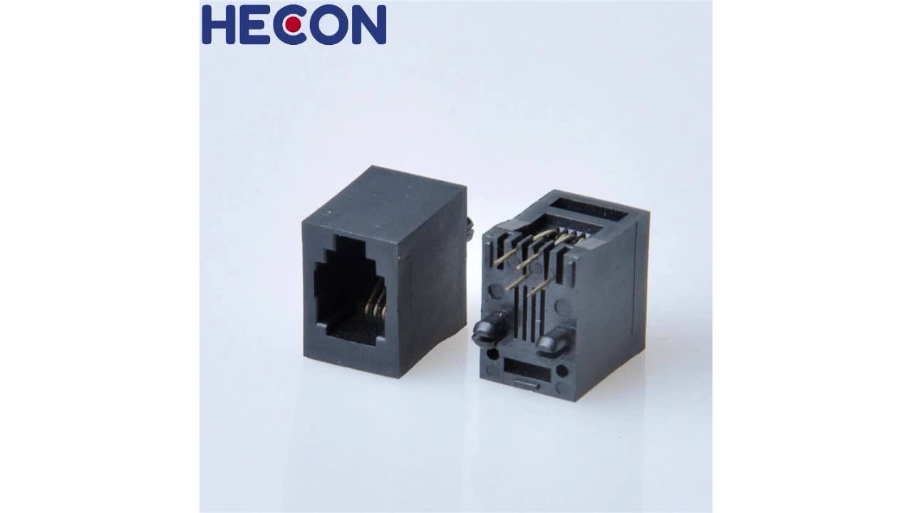 Rj45 Rj45 Connector Black Plastic Rj11 90 Degree Rj45 Adapter Socket ...