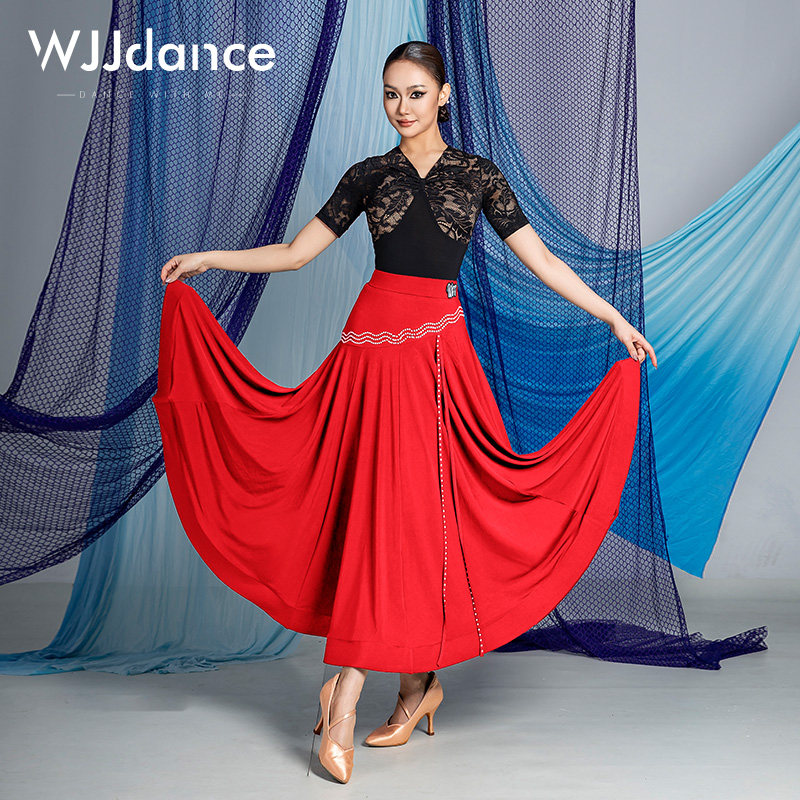 WJJdance摩登舞大摆半身裙2025新款：国标舞鱼骨长裙，舞动全场的魅力新宠！🌟-摩登舞下装-淘宝好物网