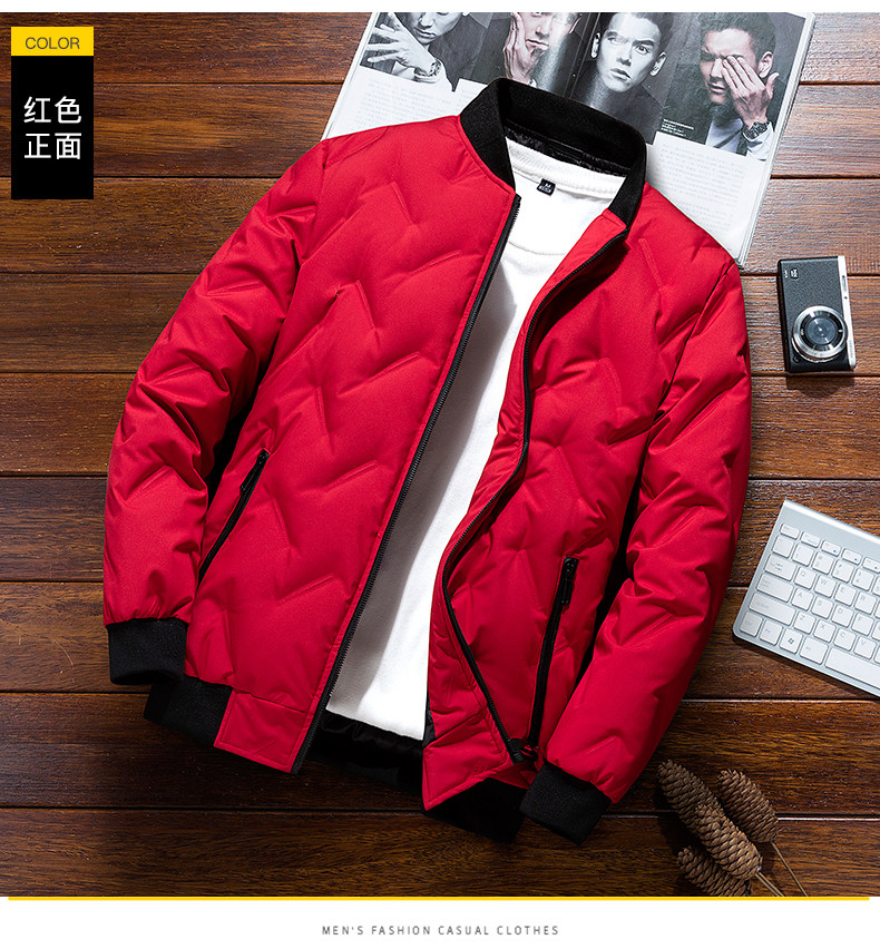 防寒轻暖棒球领羽绒服男款爸爸装冬季加厚短款外套中年黑色男装潮-阿里巴巴
