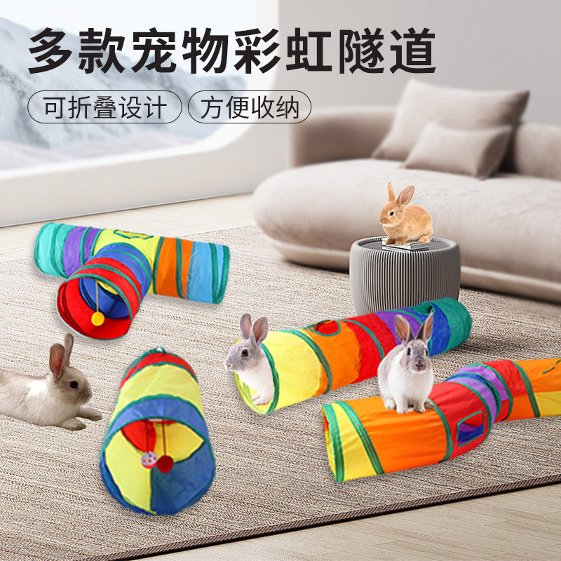 🎉 Pet bunny shelter 🌟 Mink rabbit tunnel toy - fun & engaging for ...