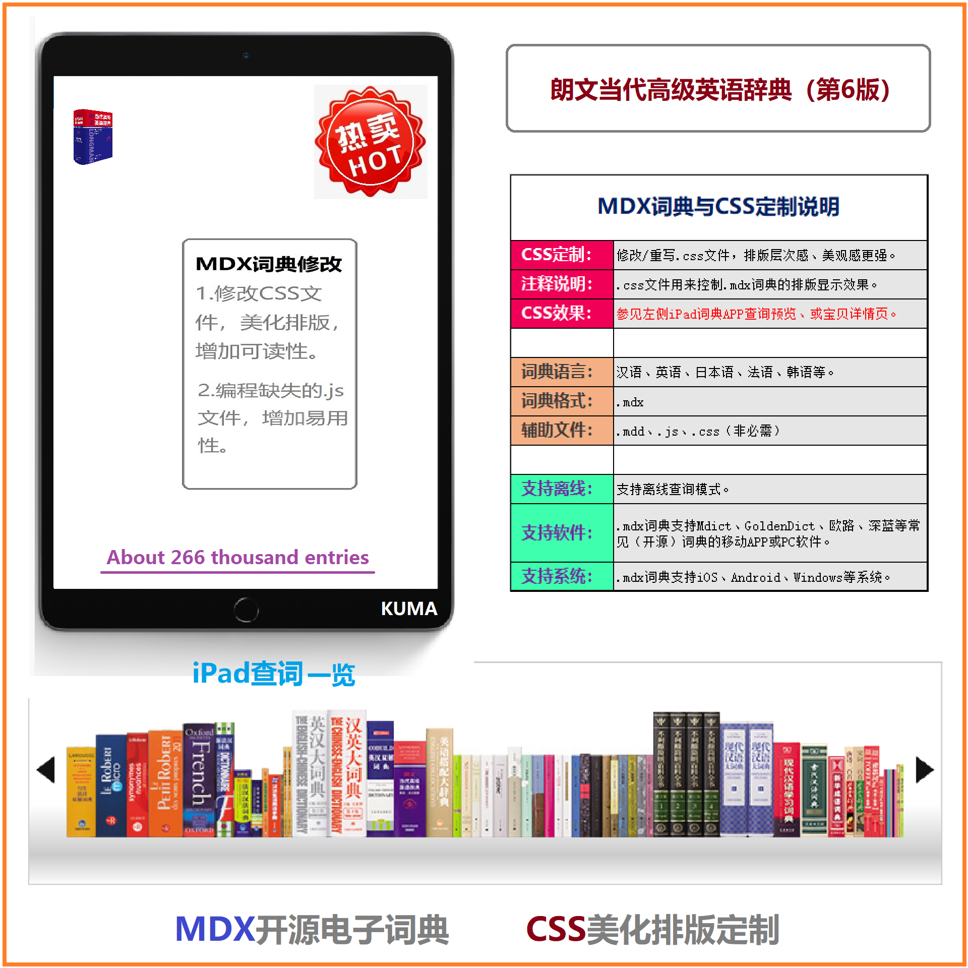 MDX欧路当代高级英汉双解6英语MDICT朗文英语词库排版CSS文件定制