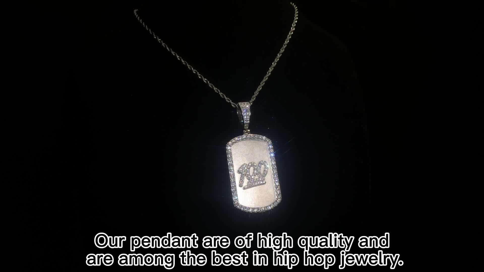 Hip Hop Custom Jewelry Cuban Chain Edge Circle Pendant 925 Sterling ...