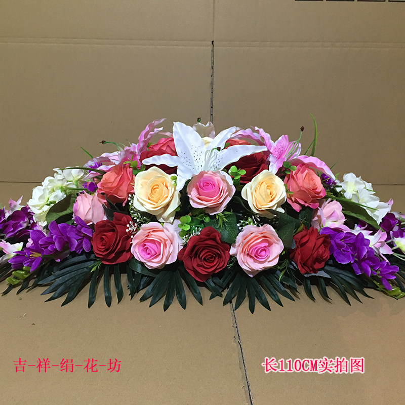 Lectern decoration Office decoration flower Conference table long table ...