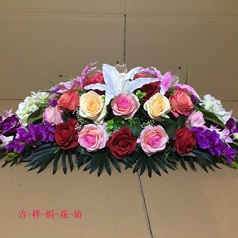 Lectern decoration Office decoration flower Conference table long table ...