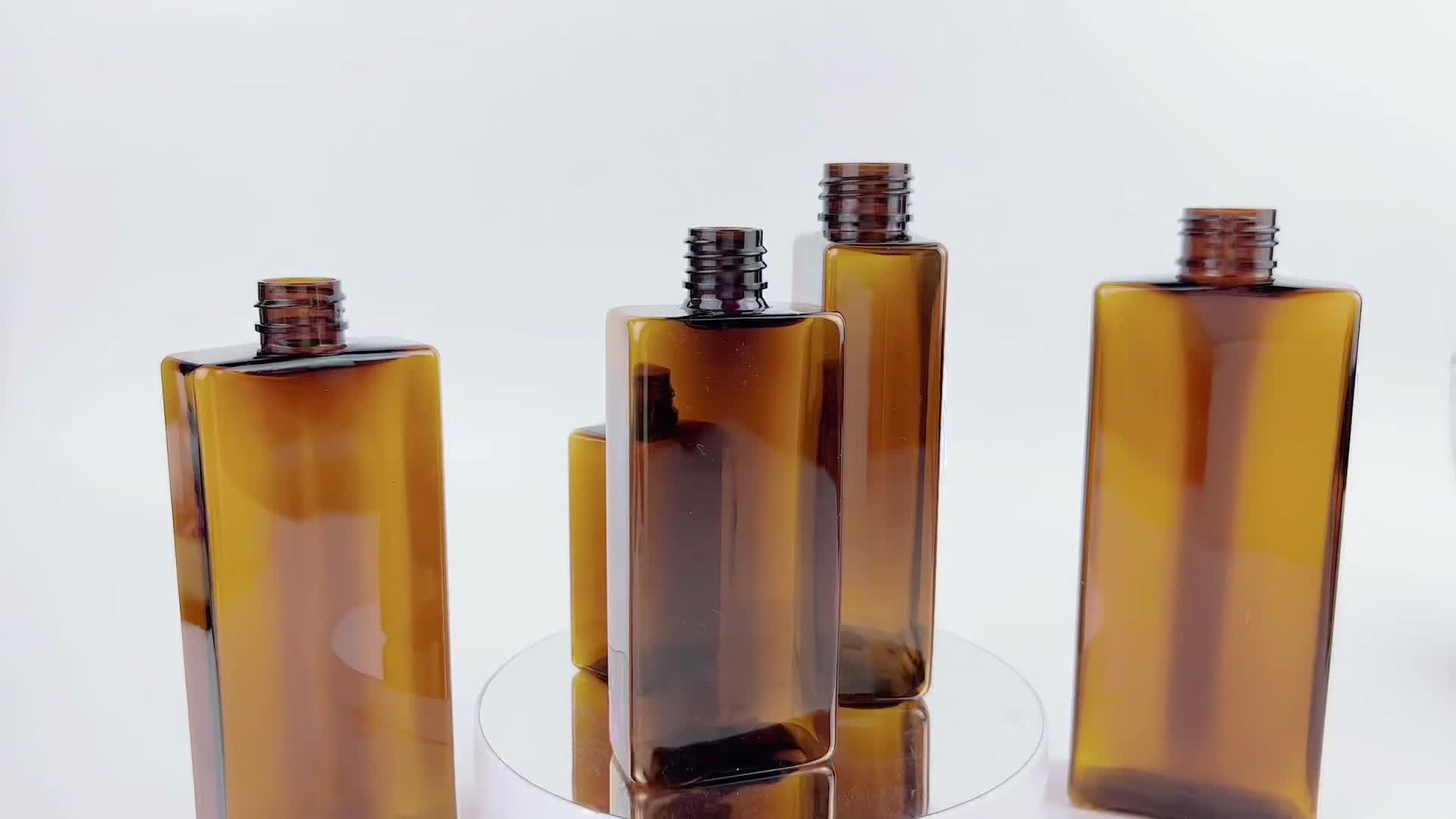 Bottles Rectangular Flat Square Plastic New Customized Design 50ml 100ml 200ml 250ml 400ml 500ml ...