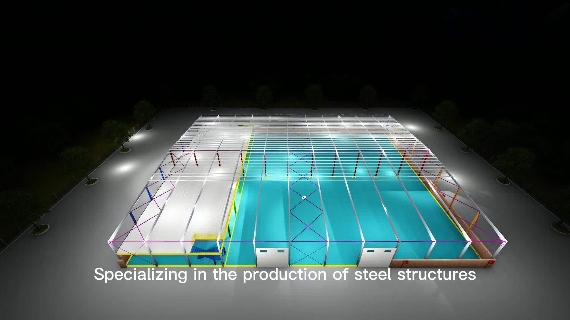 Prefabricated Gym Building Steel Roof Truss Steel Structures Frames ...