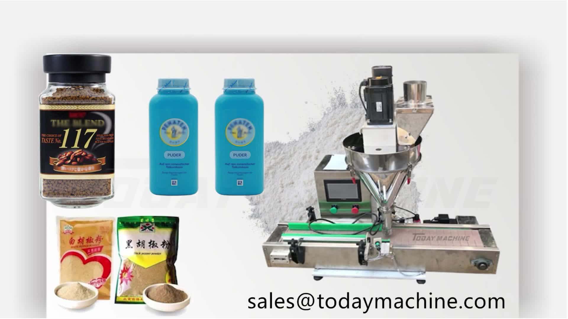 Auger Filler Dry Cosmetic Spices Coffee Powder Automatic Can Bottle ...