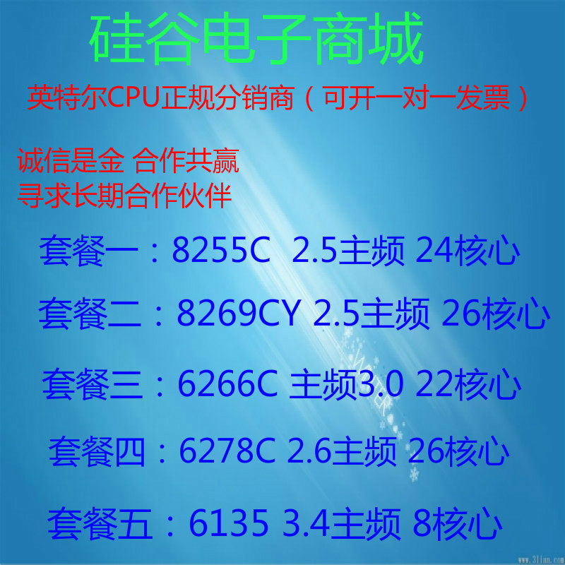 英特尔XEON 8255C 8269CY 6266C 6278C正式版 工作站 服务器CPU-Taobao